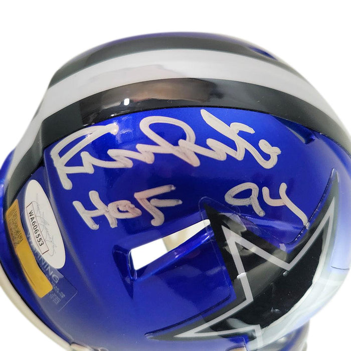 Randy White Signed HOF 94 Inscription Dallas Cowboys Flash Speed Mini — RSA